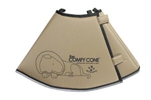 all four paws comfy cone pet cone for dogs, cats, large, tan - comfortable soft dog cone collar alternative for after surgery, wound care, spay, neuter - dog and cat recovery collar