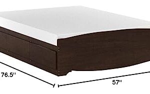 Prepac Full Mate's Platform Storage Bed with 6 Drawers, Espresso