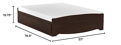 Prepac Full Mate's Platform Storage Bed with 6 Drawers, Espresso