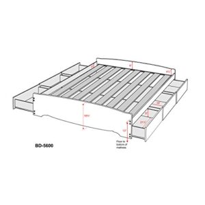 Prepac Full Mate's Platform Storage Bed with 6 Drawers, Espresso