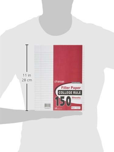 Top Flight Filler Paper, 10.5 x 8 Inches, College Rule, 150 Sheets (12302)