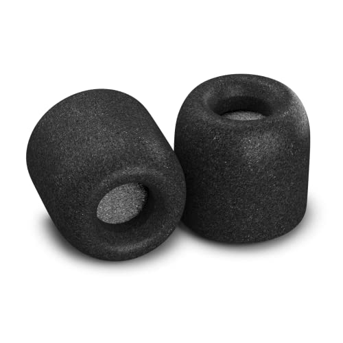 Comply Foam 400 Series Replacement Ear Tips for Bose Quiet Comfort 20, Sennheiser IE 300, Campfire Audio, 7Hertz, NuraLoop & More | Ultimate Comfort | Unshakeable Fit|TechDefender | Medium, 3 Pairs,Black