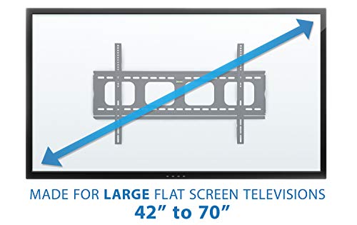 Mount-It! Low-Profile Large TV Mount | Flush TV Wall Mount | Ultra-Slim Fixed TV Mount for 42-70 in. Screen TVs | VESA Compatibility up to 800x400 | 220 lbs Capacity