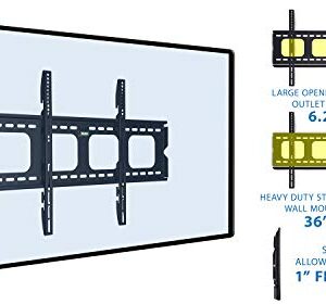 Mount-It! Low-Profile Large TV Mount | Flush TV Wall Mount | Ultra-Slim Fixed TV Mount for 42-70 in. Screen TVs | VESA Compatibility up to 800x400 | 220 lbs Capacity