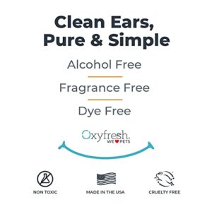 Oxyfresh Advanced Pet Ear Cleaner - Best Dog Ear Cleaner Solution - Helps with Yeast, Wax, Dirt & Itchy Ear Canal - Cleaning, Soothing, & Sting-Free Dog Ear Wash & Cat Ear Cleaner 8oz