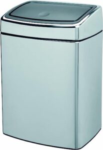 brabantia rectangular touch bin, 10 l - brilliant steel