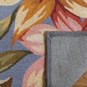 SAFAVIEH Chelsea Collection Accent Rug - 1'8" x 2'6", Blue, Hand-Hooked French Country Wool, Ideal for High Traffic Areas in Entryway, Living Room, Bedroom (HK212C)