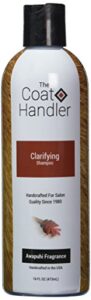 the coat handler clarifying dog shampoo, 16 oz - natural ingredients, brightening, removes stains and dirt, brightens all coat colors, professional grade grooming shampoo, bulk concentrated