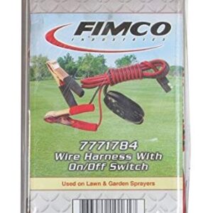 Fimco 7771784 Wire Harness with On/Off Switch, 8-Feet Lead Wire with Alligator Clips, Use On Lawn and Garden 12V Sprayers, 3-5/8" x 6-5/8"