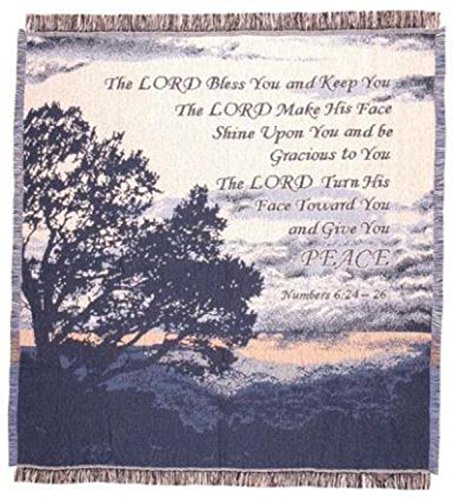 "Lord Bless You" Bible Verse Numbers 6:24-26 Afghan Throw Blanket 48" x 60"