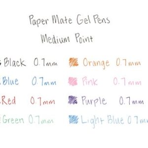 Paper Mate 1746323 Gel Pens, Medium (0.7mm), Assorted Colors, 8 Count