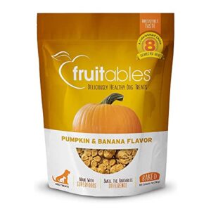 fruitables dog treats pumpkin & banana flavor, 7 oz