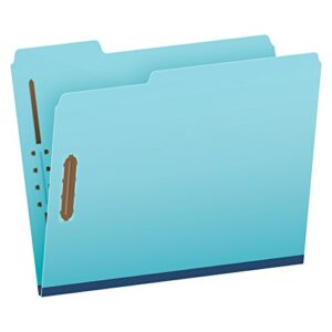 pendaflex pressboard fastener folders, letter size, light blue, 1" expansion, 1/3 cut, 25/bx (615f21-3blu)