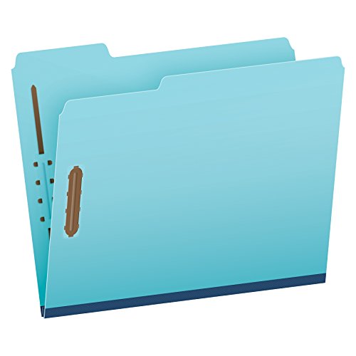 Pendaflex Pressboard Fastener Folders, Letter Size, Light Blue, 1" Expansion, 1/3 Cut, 25/BX (615F21-3BLU)