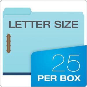 Pendaflex Pressboard Fastener Folders, Letter Size, Light Blue, 1" Expansion, 1/3 Cut, 25/BX (615F21-3BLU)