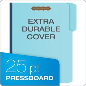 Pendaflex Pressboard Fastener Folders, Letter Size, Light Blue, 1" Expansion, 1/3 Cut, 25/BX (615F21-3BLU)