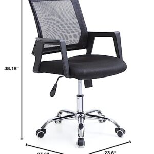 Hodedah Import HI-4025 Black Mesh Office Chair