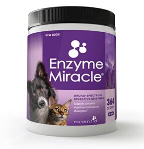 enzymes for dogs & cats - enzyme miracle - systemic & digestive enzyme formula - powder - 364 servings - vegetarian