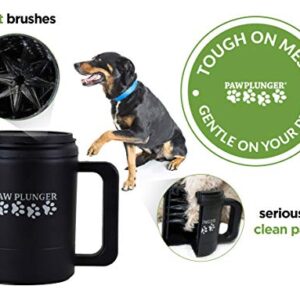 Paw Plunger - The Muddy Paw Cleaner for Dogs - Saves Carpet, Furniture, Bedding, Cars from Dirty Paw Prints - Use This Dog Paw Washer After Walks - Soft Bristles and Handle - Large, Black