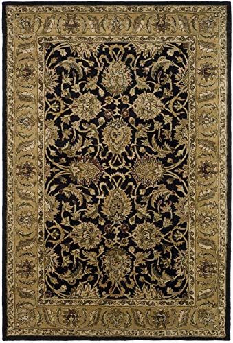 SAFAVIEH Classic Collection 6' x 9' Black / Gold CL252A Handmade Traditional Oriental Premium Wool Area Rug