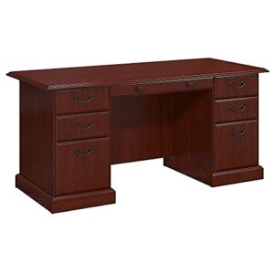 bush furniture kathy ireland home bennington manager's desk, harvest cherry