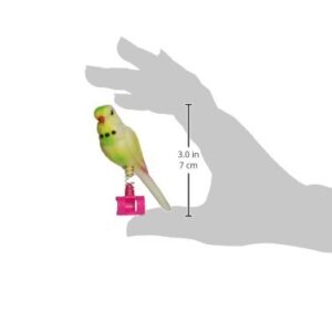 Penn-Plax (BA509 Acrylic Bird Figure, Small Size on Spring | Easily attaches to cage | Give Your Bird a New Friend