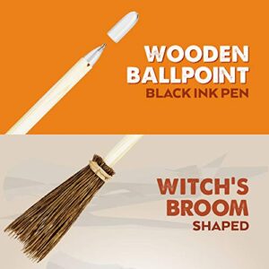 Witch Broom Pens for Halloween 24 Pack - Party Favors and Classroom Giveaways