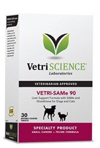 vetriscience vetri same 90 liver health supplement for dogs and cats – s-adenosyl methionine tablets for small dogs and cats, support liver health, function, and detox