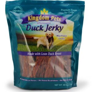 Kingdom Pets Duck Breast Jerky, Premium Treats for Dogs, 40 oz. Bag