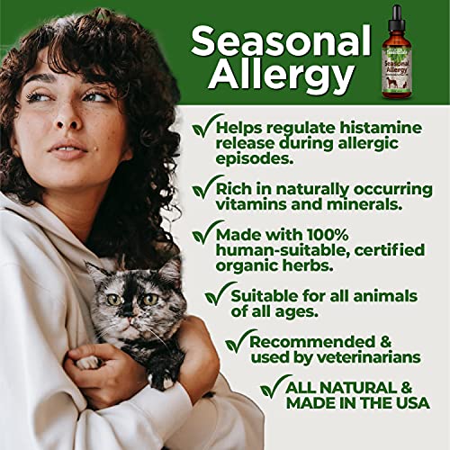 Animal Essentials Seasonal Allergy Herbal Supplement for Dogs & Cats, 1 fl oz - Made in the USA, Sweet Tasting Allergy Relief