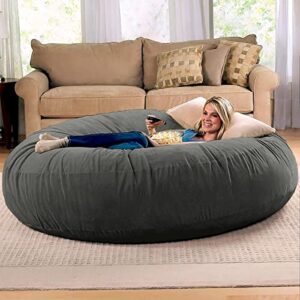 jaxx 6 foot cocoon - large bean bag chair for adults, charcoal