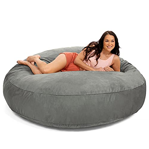 Jaxx 6 Foot Cocoon - Large Bean Bag Chair for Adults, Charcoal