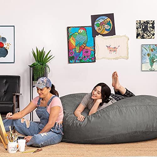 Jaxx 6 Foot Cocoon - Large Bean Bag Chair for Adults, Charcoal