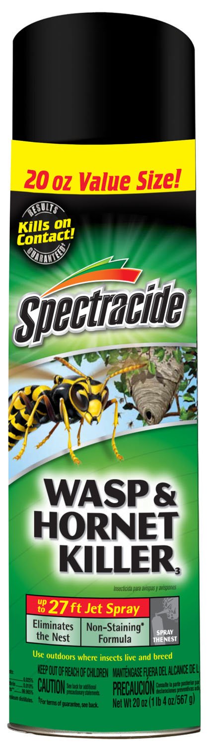 Spectracide Wasp & Hornet Killer Spray, Kills Wasps, Hornets and Yellow Jackets, Sprays Up To 27 Feet, 20 Ounce