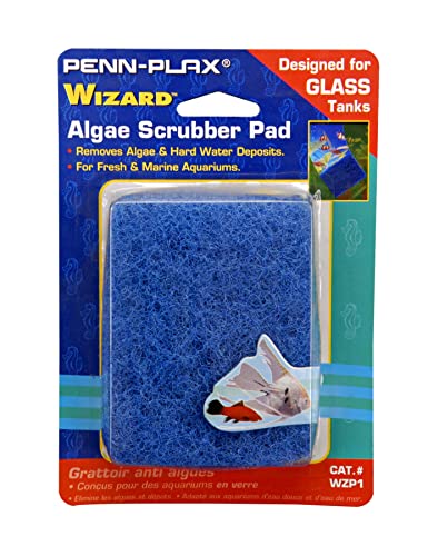 Penn Plax WZP1 Wizard Algae Scrubber Pad – for Glass Tanks – 3” x 4”