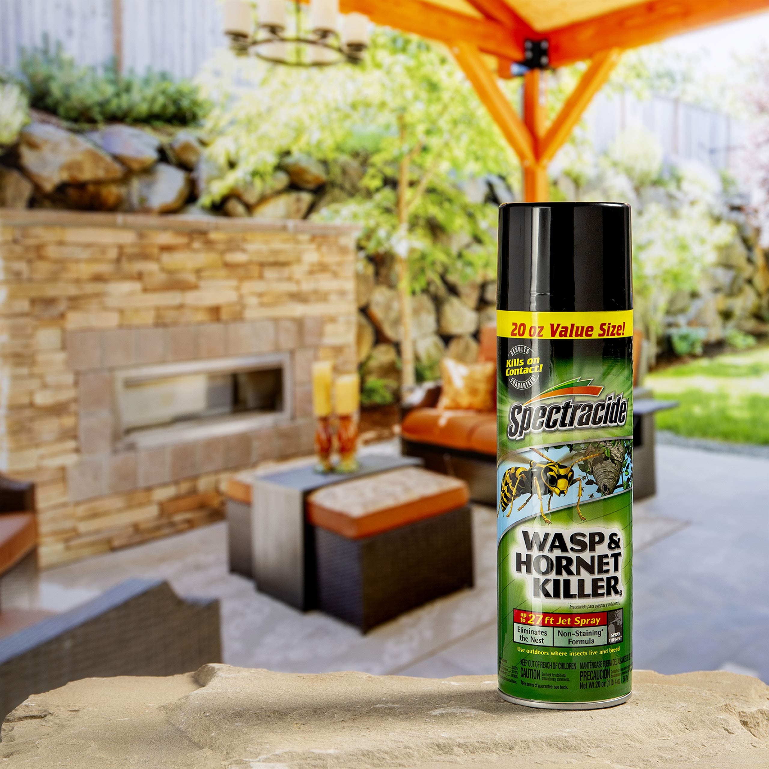 Spectracide Wasp & Hornet Killer Spray, Kills Wasps, Hornets and Yellow Jackets, Sprays Up To 27 Feet, 20 Ounce