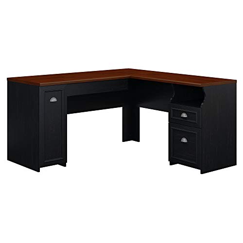 Bush Furniture Fairview L Shaped Desk in Antique Black