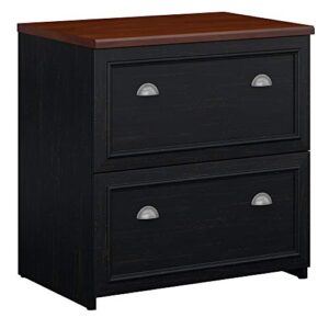 bush furniture fairview lateral file cabinet in antique black