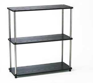 convenience concepts designs2go 3 tier bookshelf, black