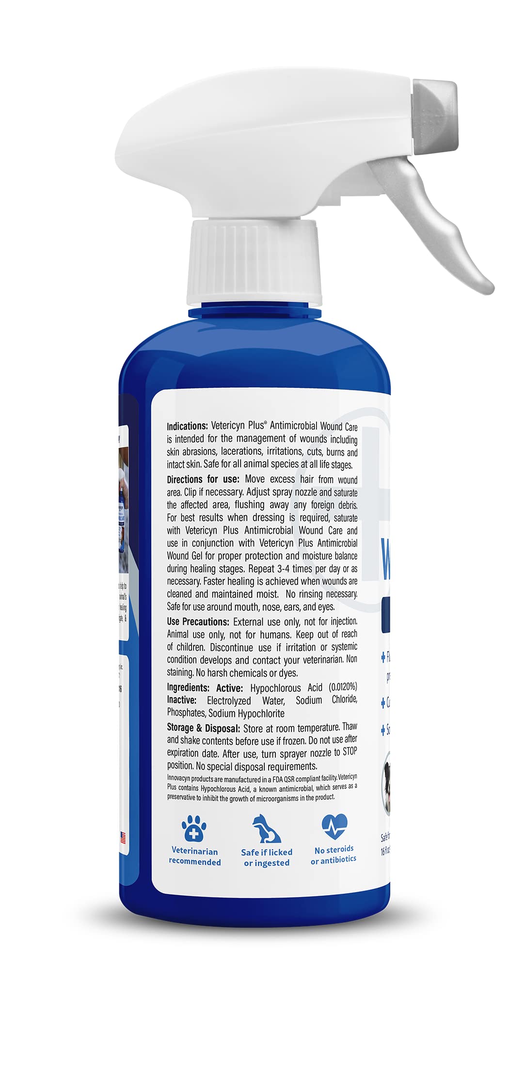 Vetericyn Plus Horse Wound Care Spray | Equine Healing Aid and Skin Repair, Clean Wounds, Relieve Itchy Skin. 16 ounces