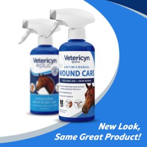 Vetericyn Plus Horse Wound Care Spray | Equine Healing Aid and Skin Repair, Clean Wounds, Relieve Itchy Skin. 16 ounces