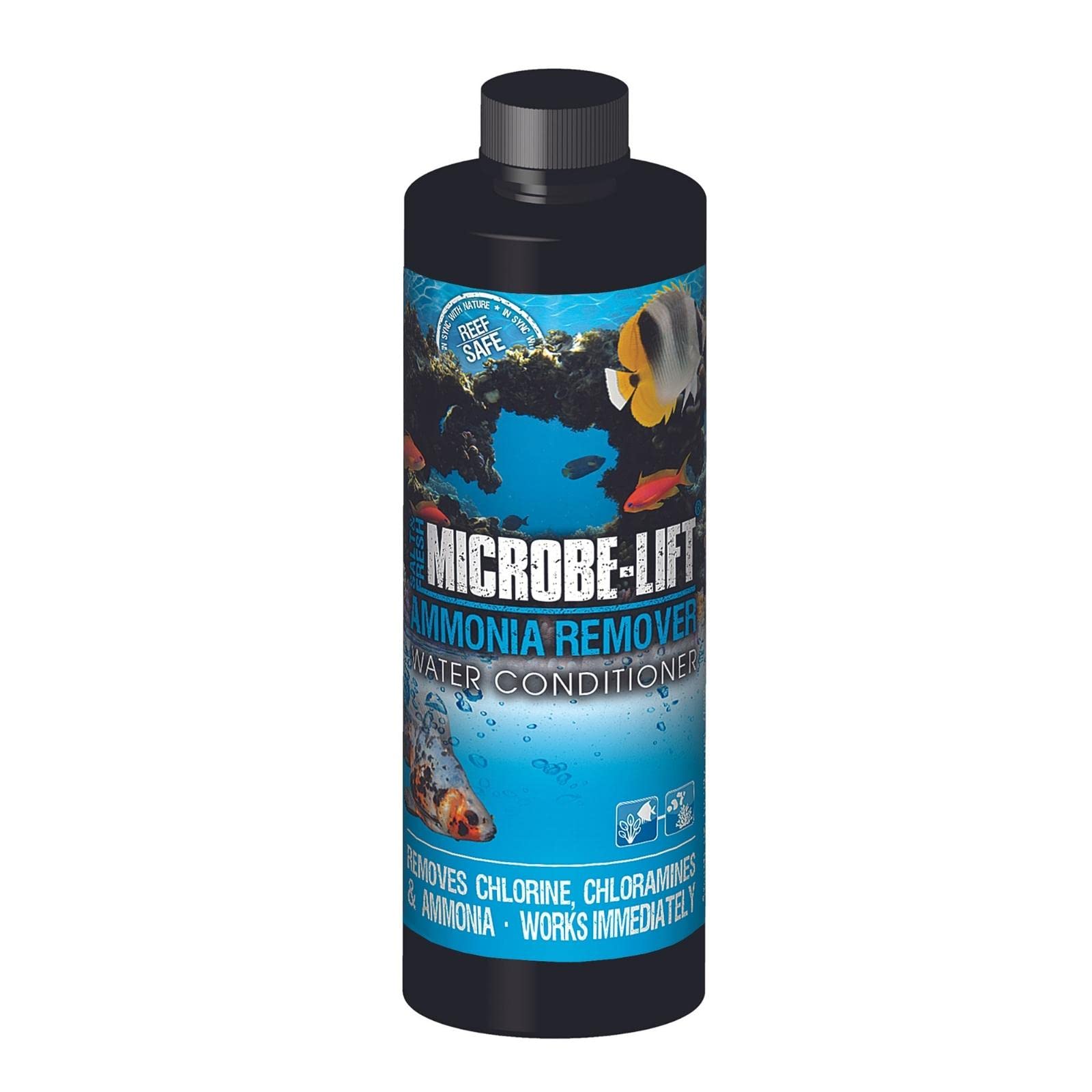 MICROBE-LIFT Ammonia Remover Aquarium Water Treatment for Fresh and Salt Water Fish Tanks, 16oz