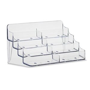 SOURCEONE.ORG 8 Pocket Desktop Clear Acrylic Business Card Holder