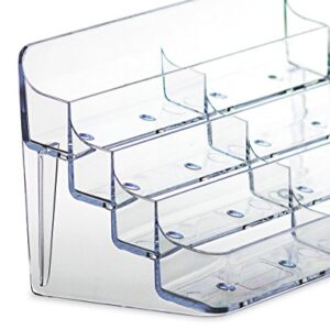 SOURCEONE.ORG 8 Pocket Desktop Clear Acrylic Business Card Holder