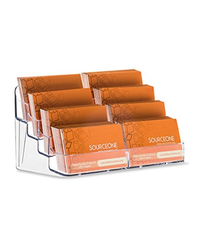 SOURCEONE.ORG 8 Pocket Desktop Clear Acrylic Business Card Holder