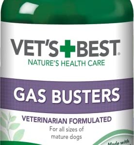 Vet's Best Gas Busters Dog Supplements | Gas, Bloating, Constipation Relief and Digestion Aid for Dogs | 90 Chewable Tablets