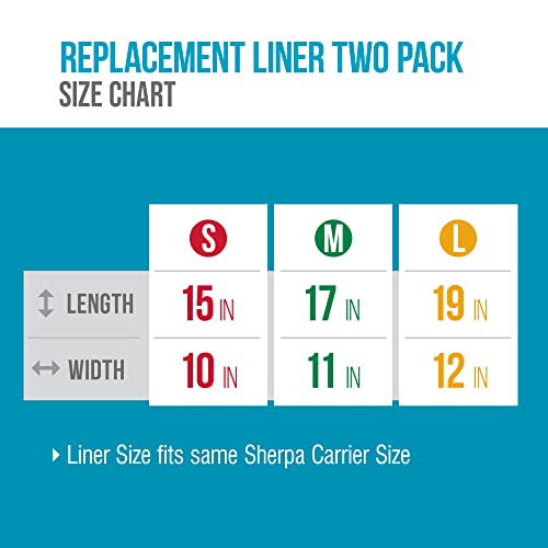 Sherpa (2 Count) Replacement Liners for Travel Pet Carriers - White, Medium