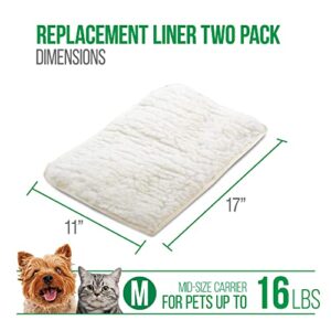 Sherpa (2 Count) Replacement Liners for Travel Pet Carriers - White, Medium