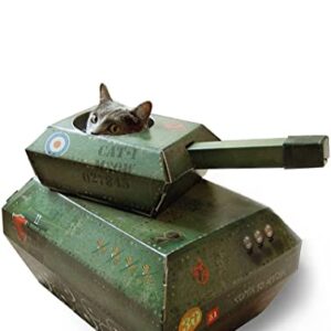 Suck UK | Cat Tank Play House | Send Your Feline to the Frontline with a Cardboard Cat House | Interactive Cat Toys & Kitten Toys | | Tank You for Your Service | Cardboard Cat Houses & Condos |