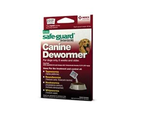 safe-guard (fenbendazole) canine dewormer for dogs, 4gm pouch (ea. pouch treats 40lbs.)